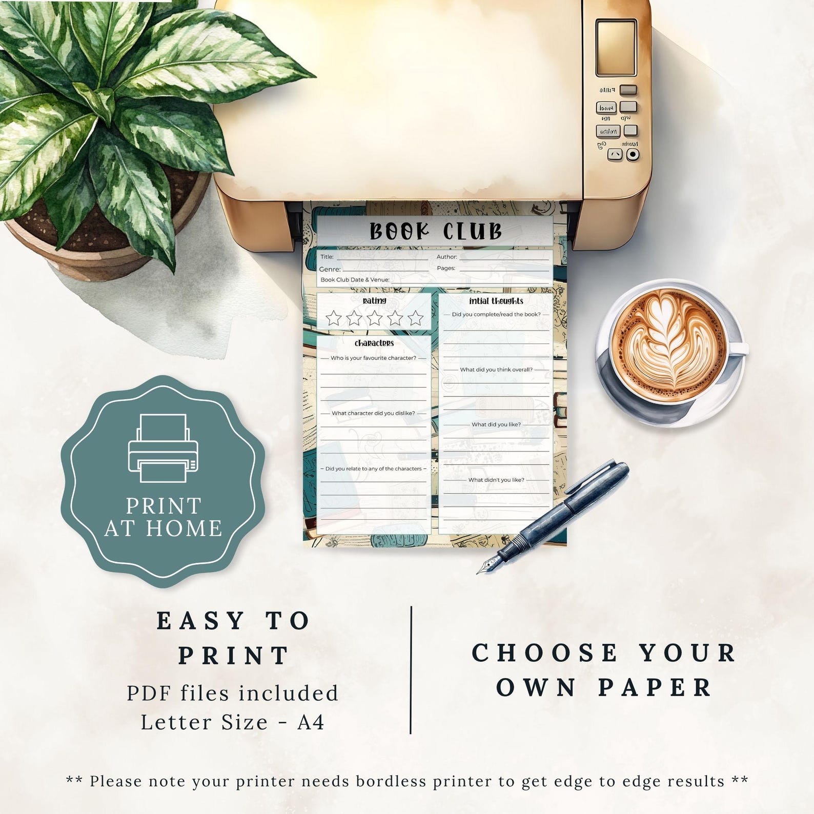 Book Club Printable, Book Club Discussions, DOWNLOAD, Questions for ...