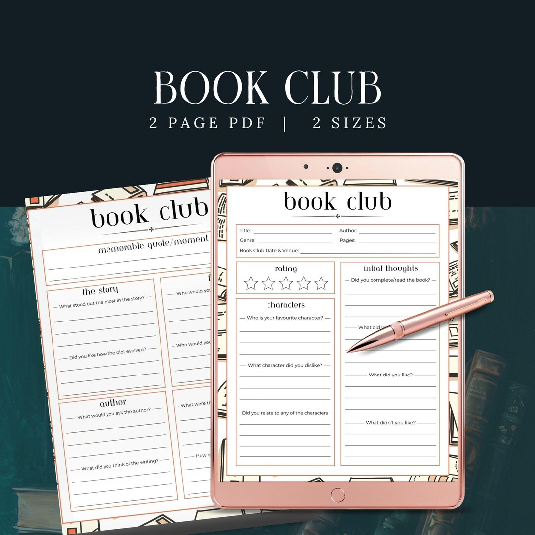 Book Club Printable, Book Club Discussions, DOWNLOAD, Questions for ...