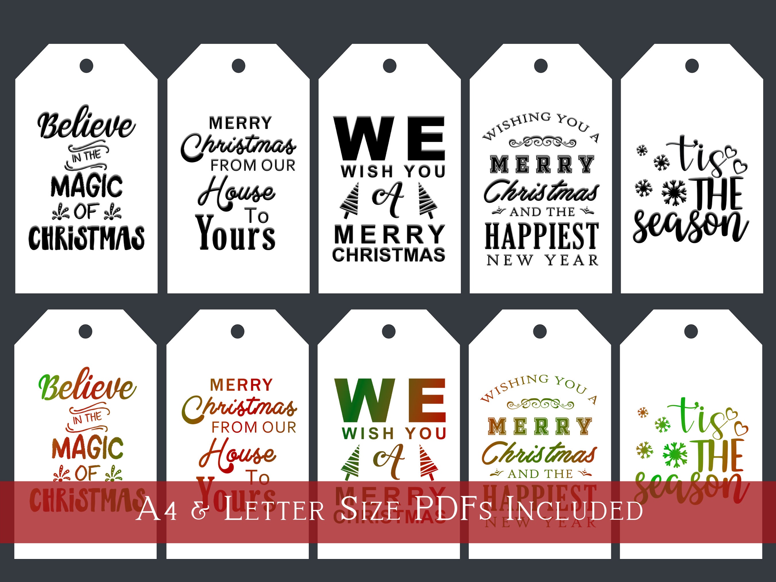 Christmas Printable Gift Tags, Christmas Gift Tags, Holiday Tags ...