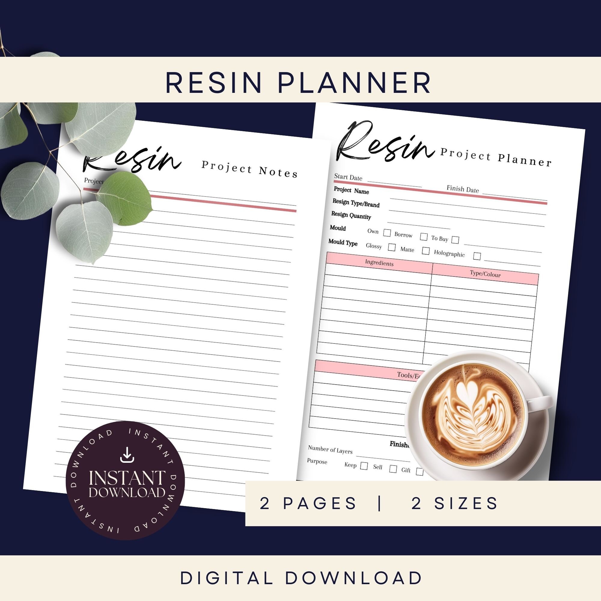 Resin Project Printable, Resin Planner PDF, Resin Printable, Craft ...