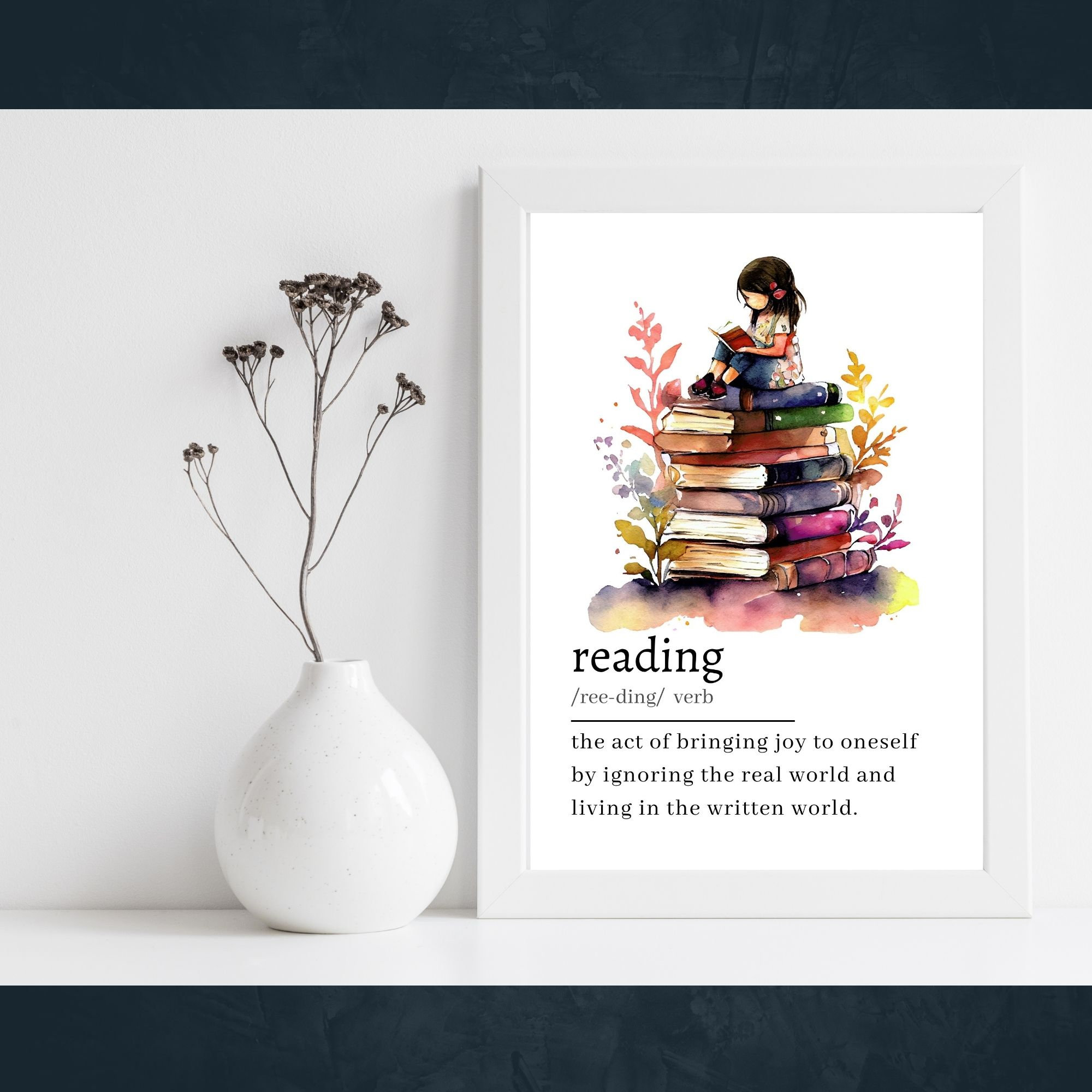 Reading Definition Wall Art, DOWNLOAD, Library Poster, Book Club Gift ...