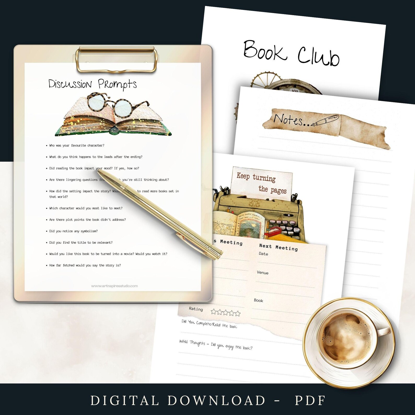 Keep Reading Book Club Planner, Book Club Discussion, Book Review ...