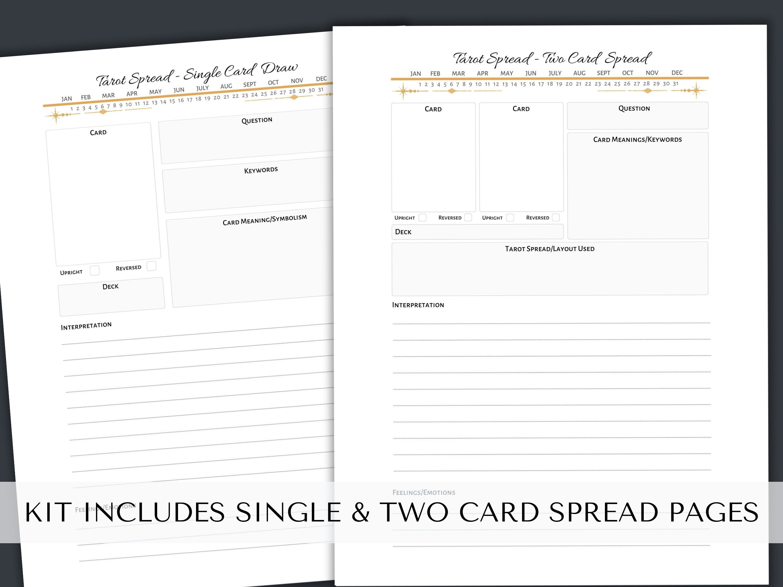 Tarot Journal Printable, Tarot Spreads Bundle, Printable Tarot Layouts ...