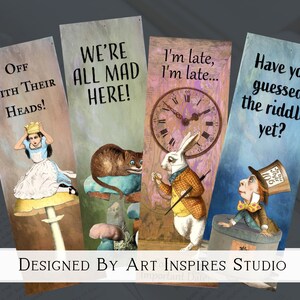 Wonderland Printable Bookmarks, Book Gift, Alice in Wonderland ...