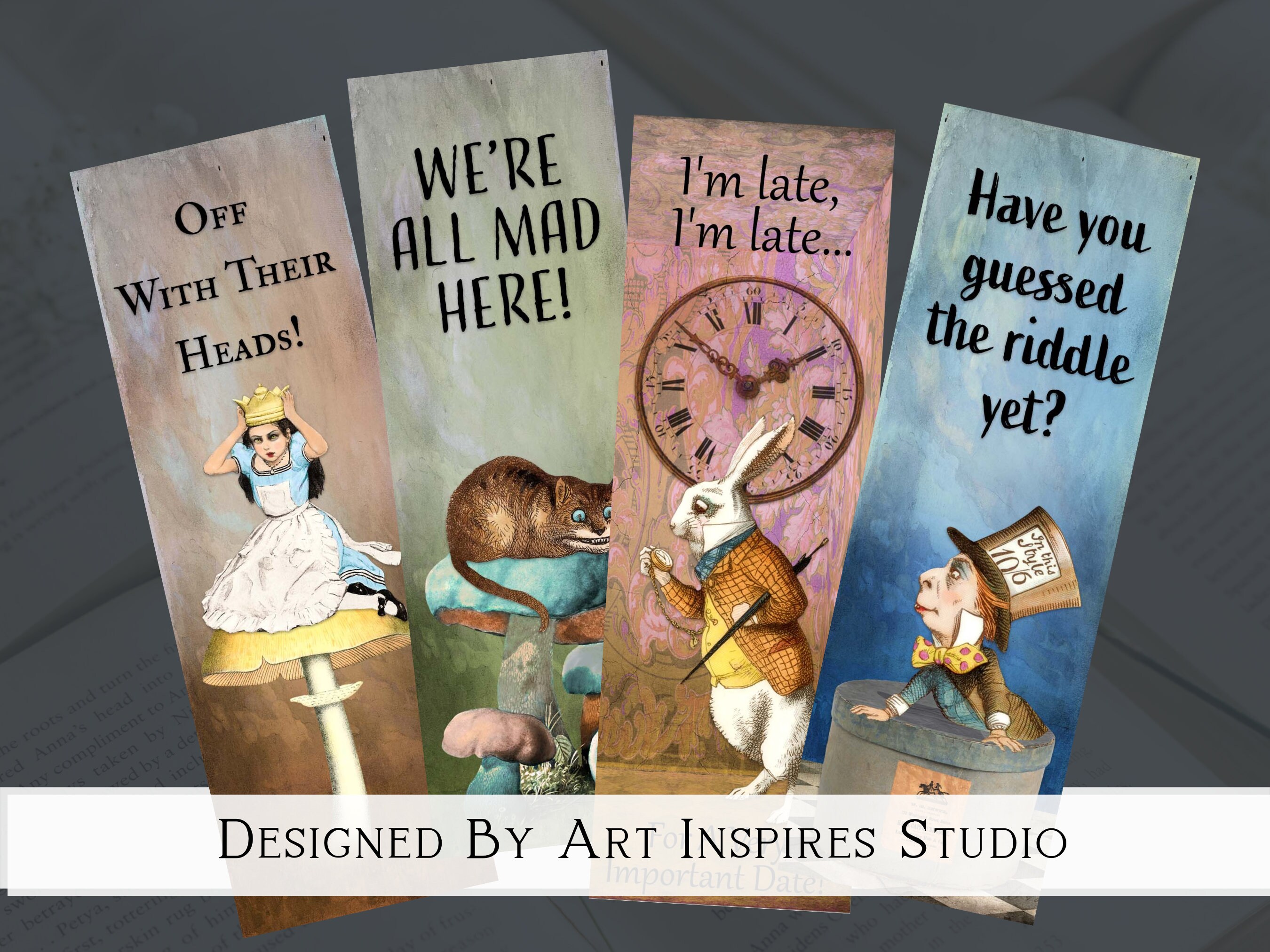 Wonderland Printable Bookmarks, Book Gift, Alice in Wonderland ...