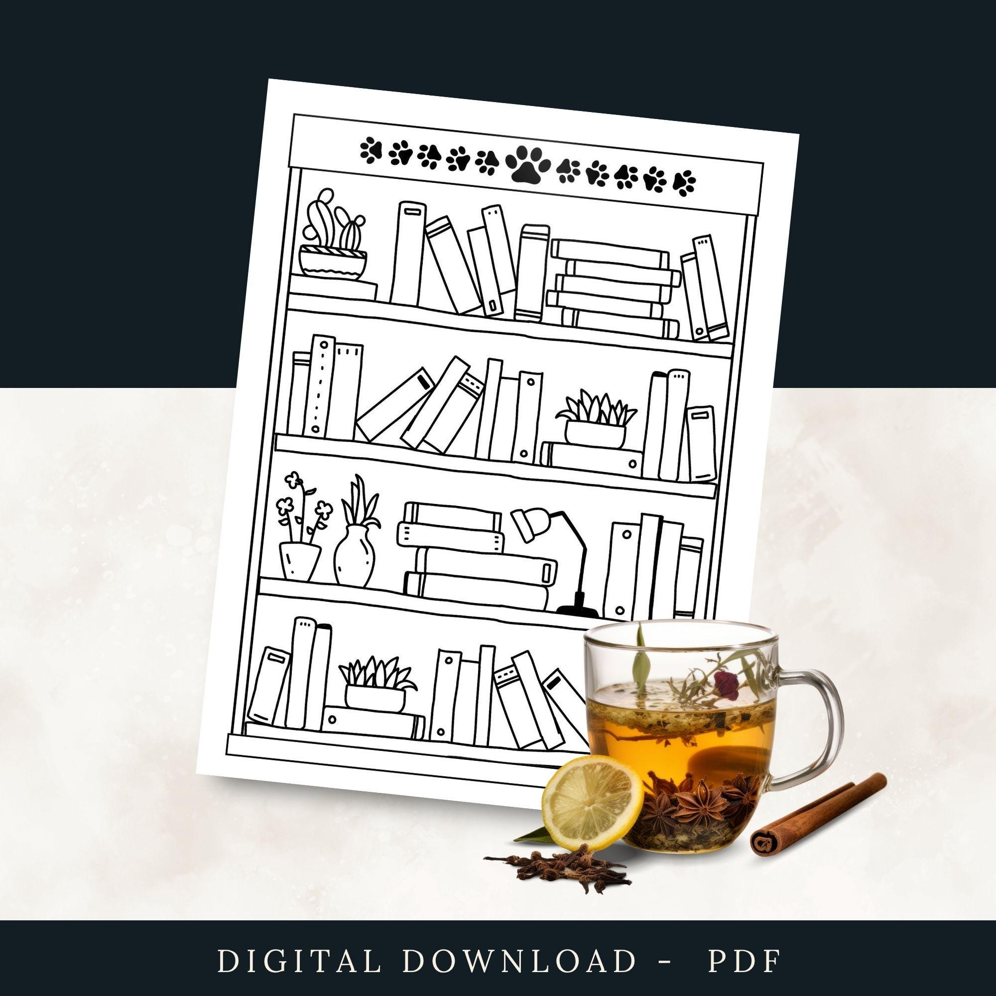 Bookshelf Reading Tracker, INSTANT DOWNLOAD, Bookshelf Reading Log ...
