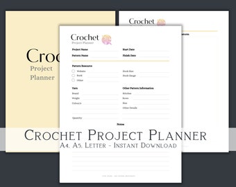 Printable Crochet Planner, Crochet Project Planner Printable, Crochet ...