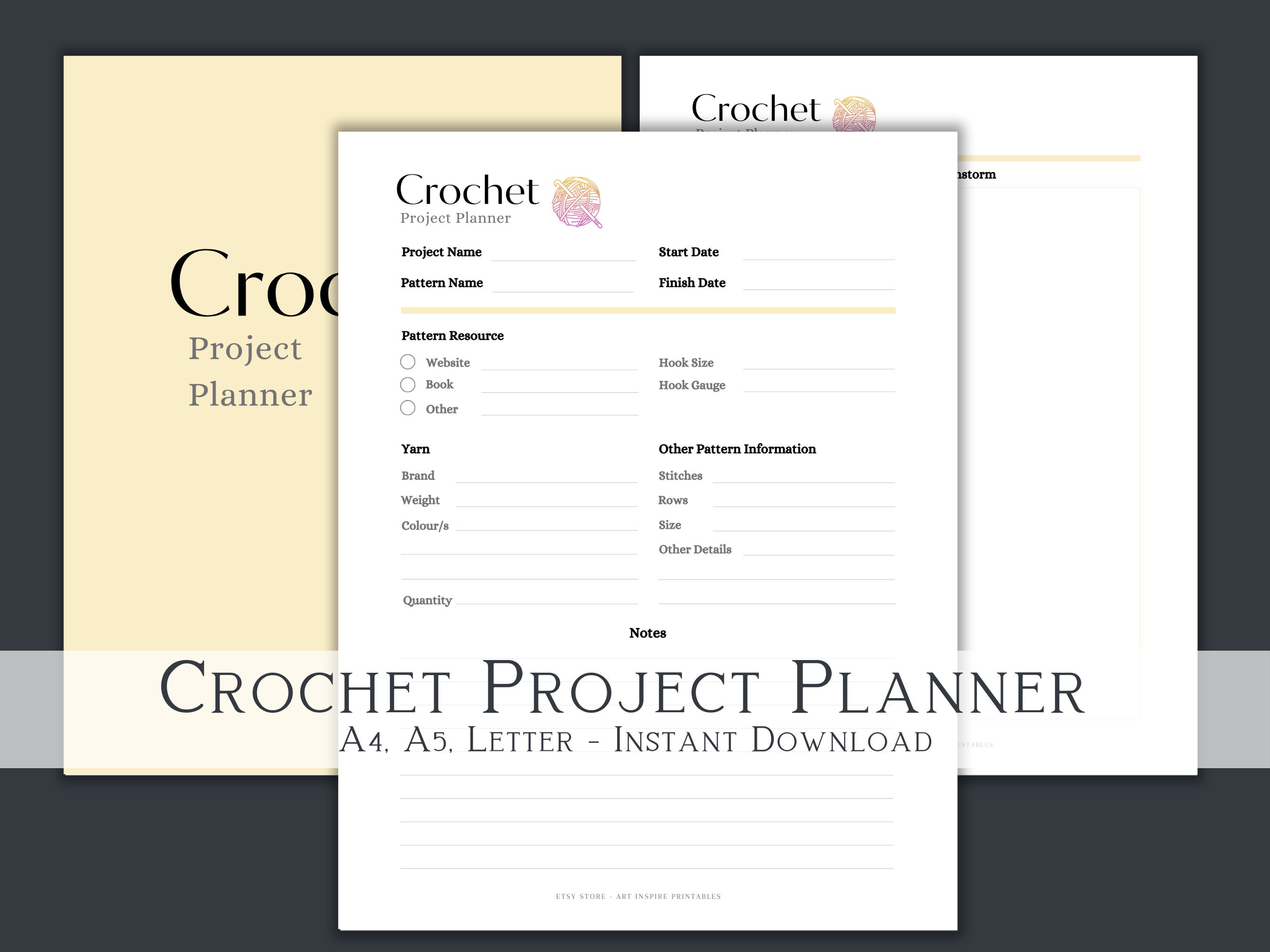 Crochet Project Planner Printable, Crochet Planner, Crochet Printable ...