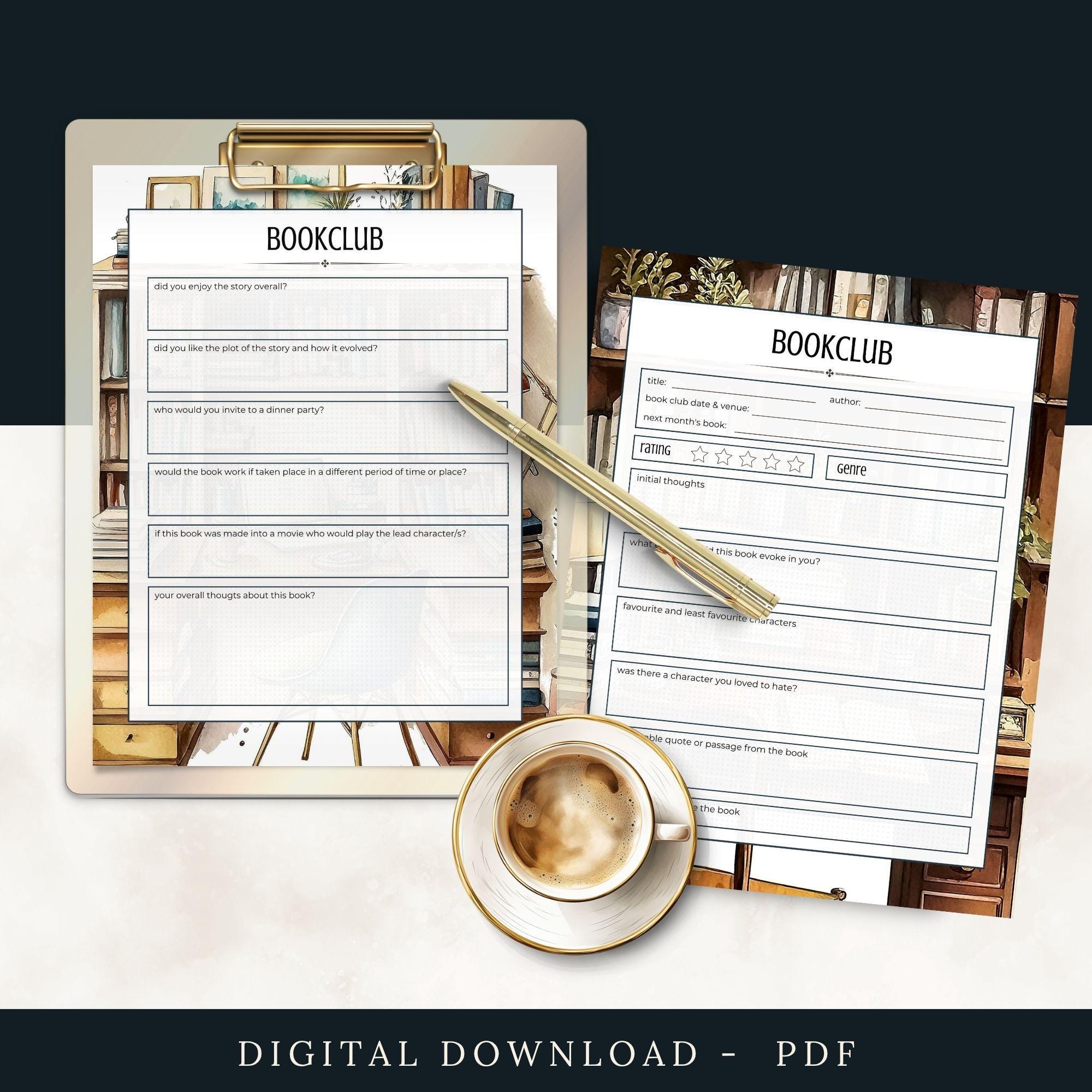Book Club Printable, Book Club Discussions, DOWNLOAD, Questions for ...