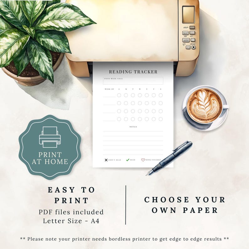 Reading Tracker Worksheet, Printable Reading Habit Tracker, Book Lover ...