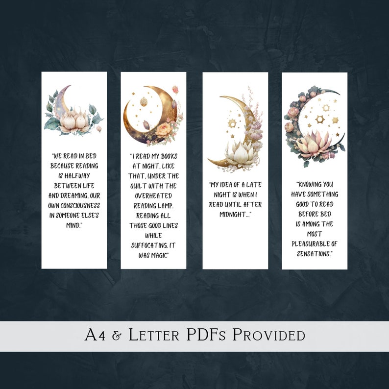 Illustrated Moon Bookmarks INSTANT DOWNLOAD Printable - Etsy