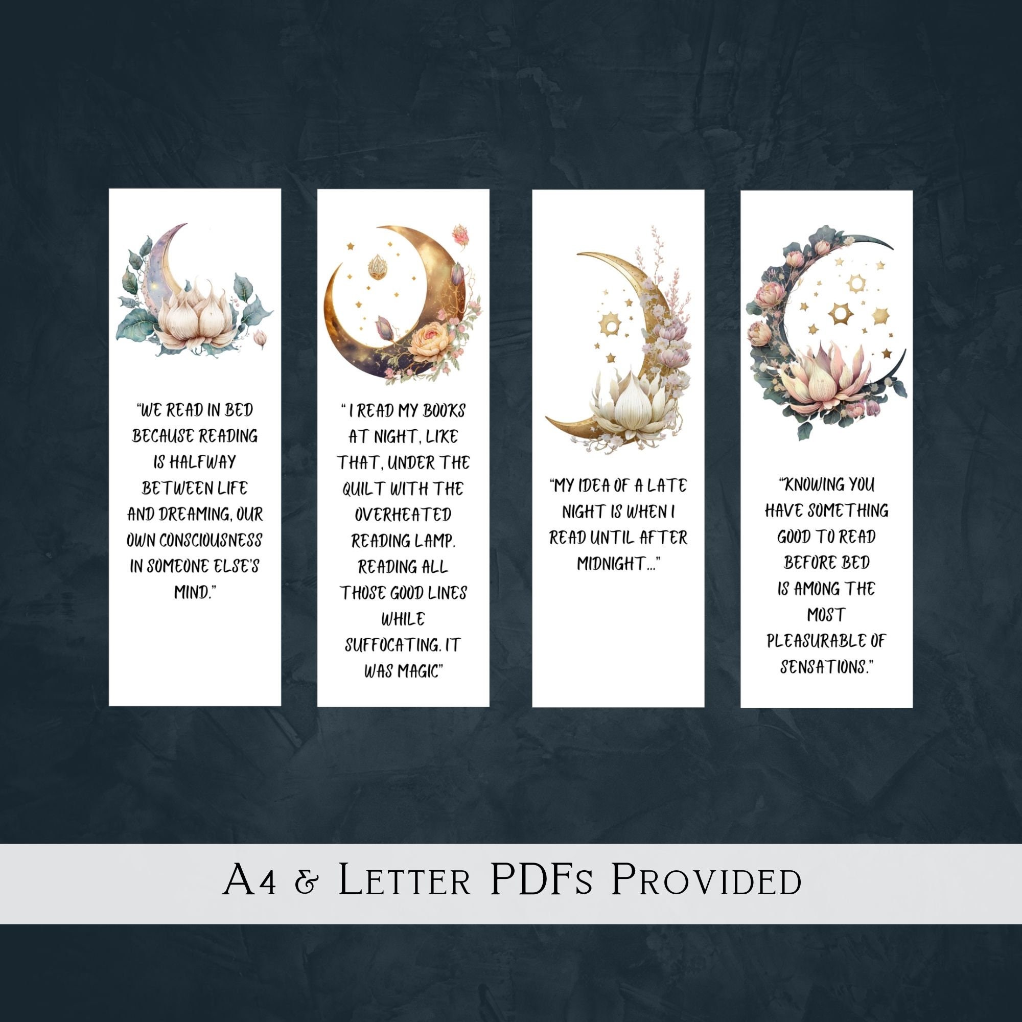 Illustrated Moon Bookmarks INSTANT DOWNLOAD Printable - Etsy