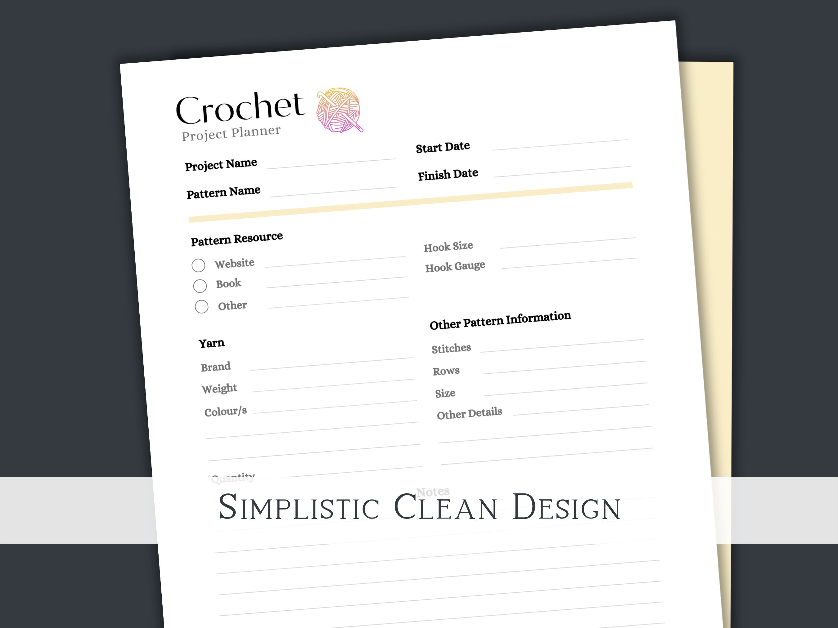 Crochet Project Planner Printable, Crochet Planner, Crochet Printable ...