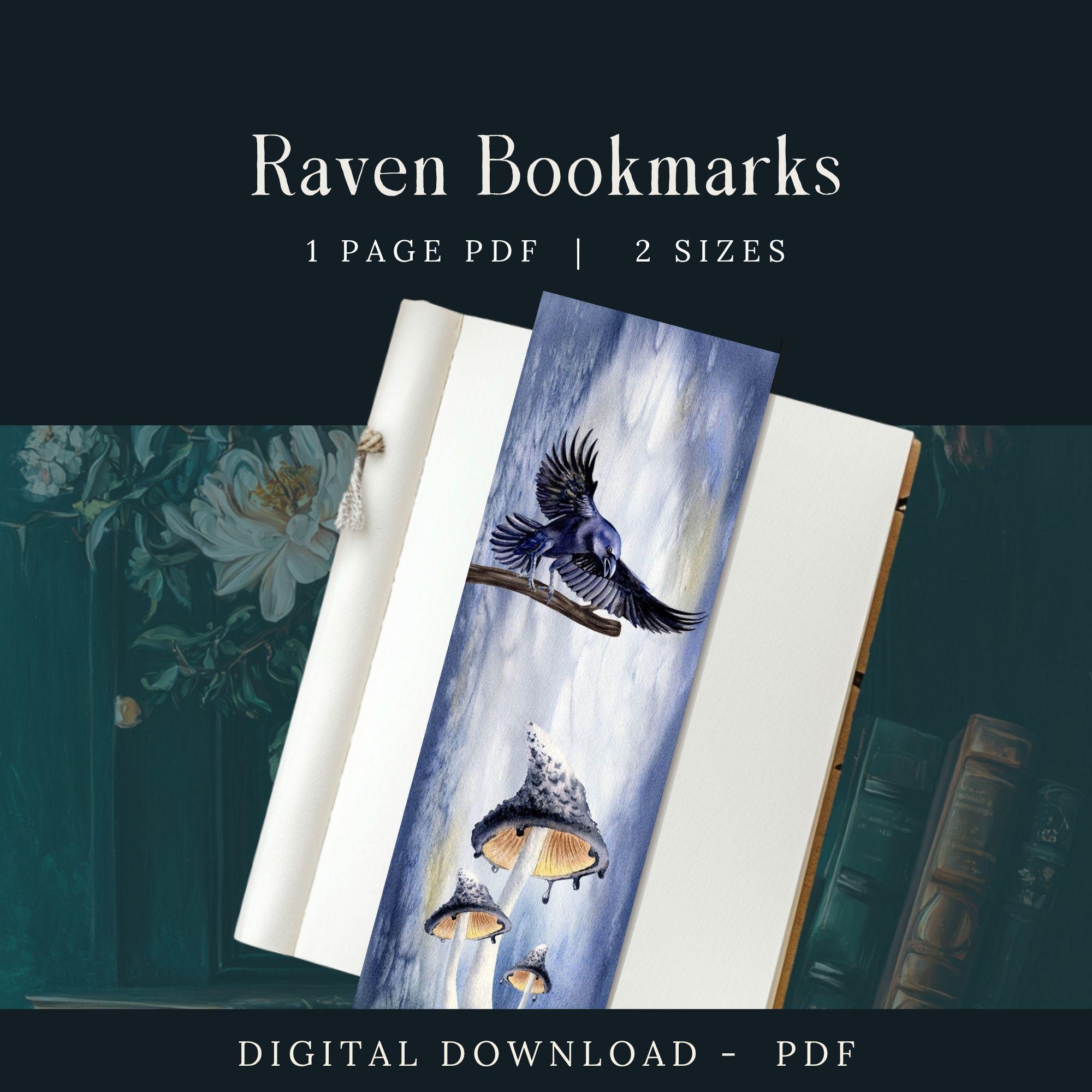 Raven Printable Bookmarks, Raven Book Gift, Raven Bookmarks, Booklovers ...