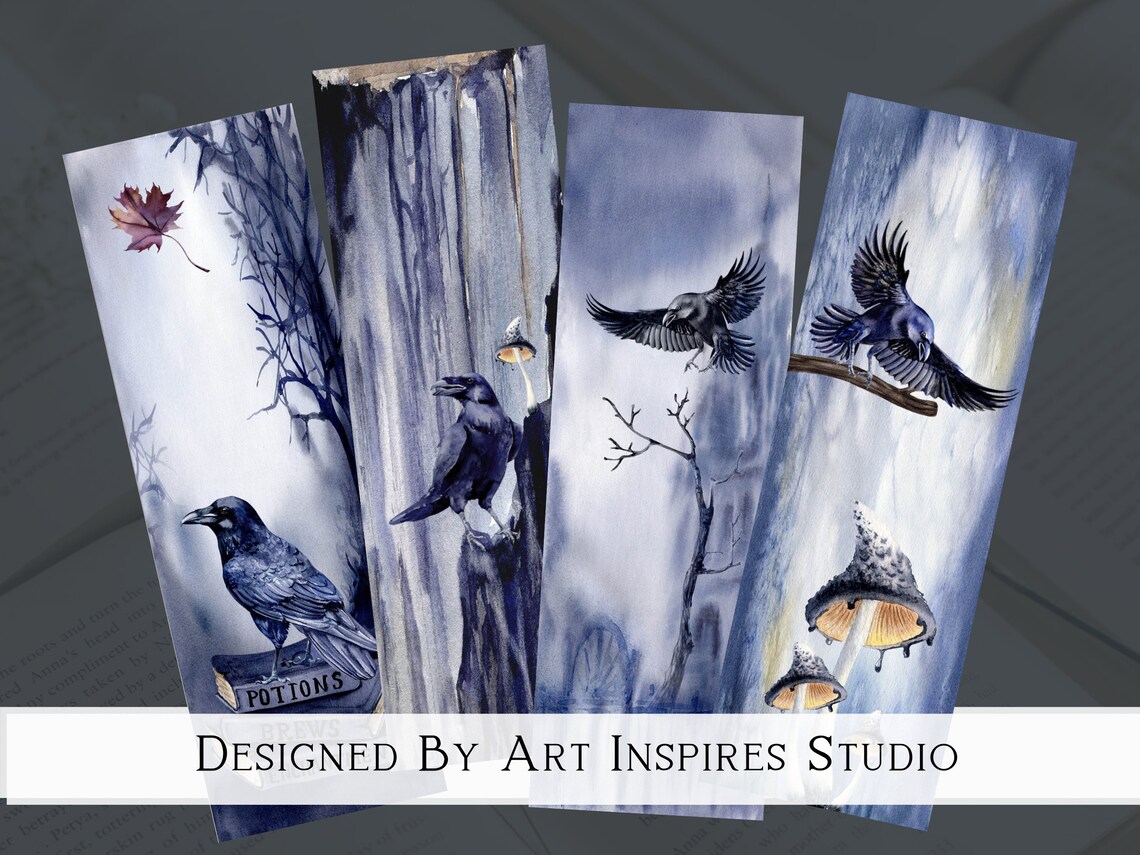Raven Printable Bookmarks Raven Book Gift Raven Bookmarks - Etsy