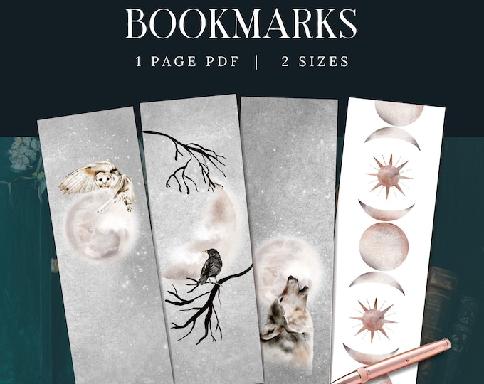 Printable Bookmarks Moon Phases Quotes I Read Past My Bedtime Moon ...