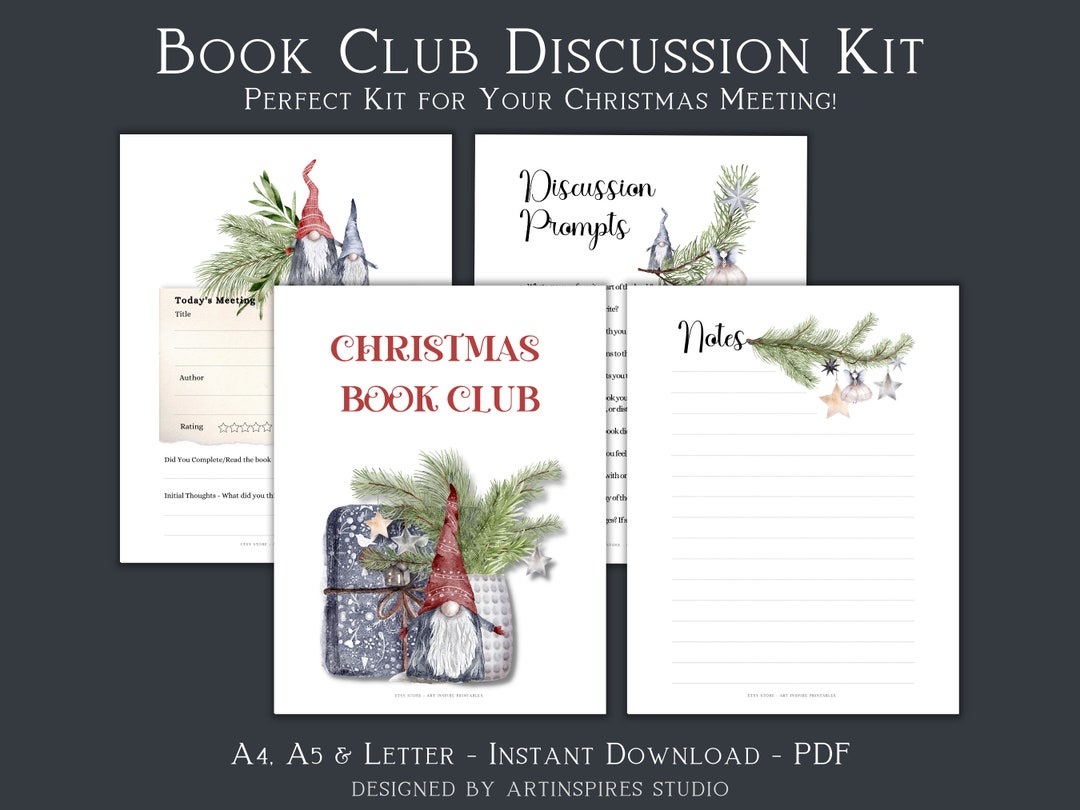 Christmas Book Club Planner, Book Club Discussion Bundle, Reading ...