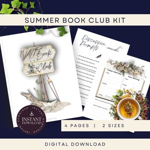Summer Book Club Planner, Book Club Discussion Bundle, Reading Journal ...