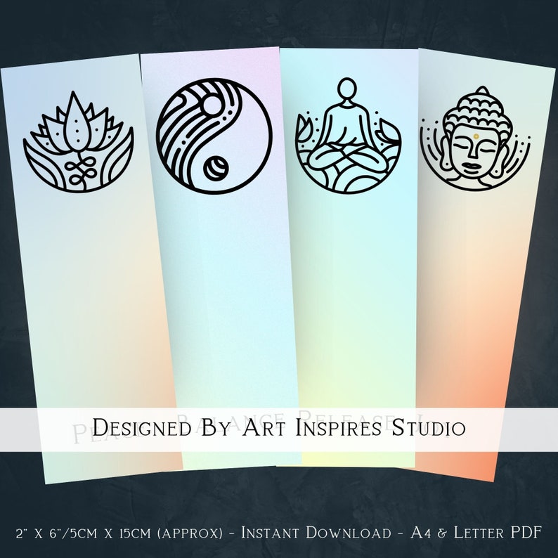 Printable Zen Bookmarks, INSTANT DOWNLOAD, Printable Bookmark, Book ...
