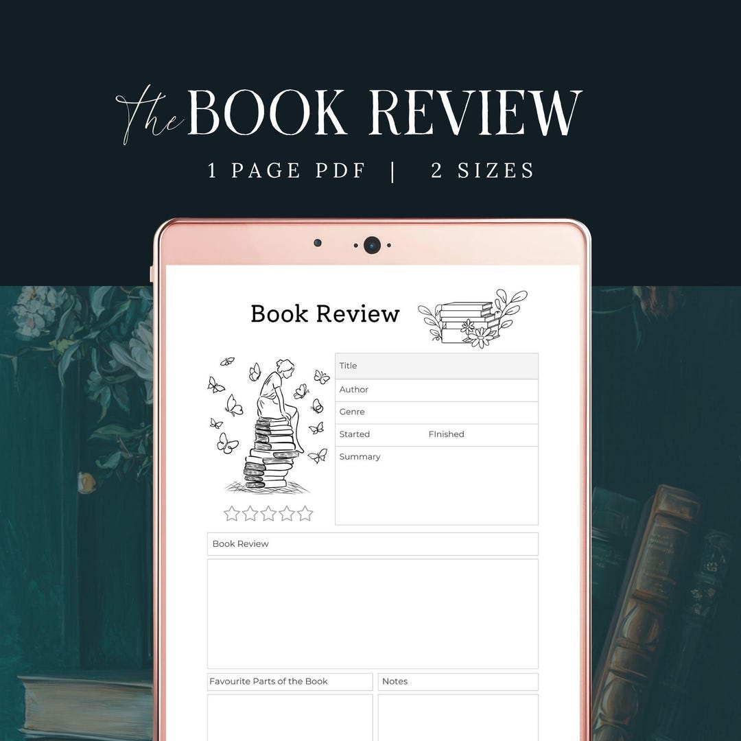 Book Review Printable, INSTANT DOWNLOAD, Book Club Kit Journal, Reading ...