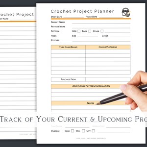 Crochet Project Planner, Printable Crochet Planner, Crochet Printable ...