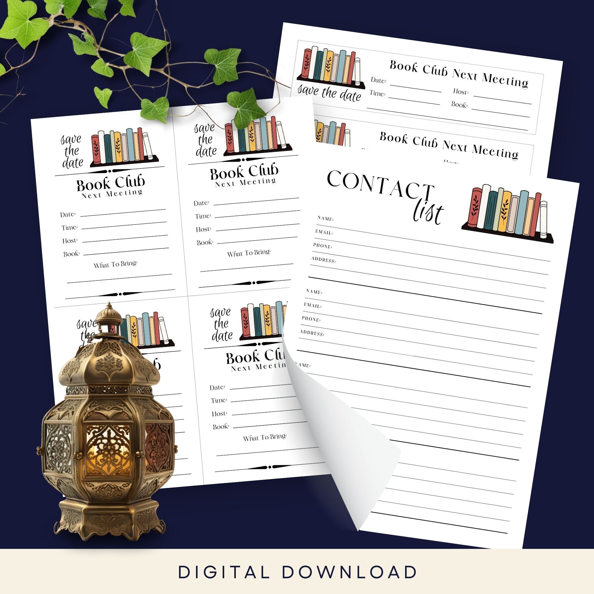 Book Club Save the Date, Book Club Kit, Book Club Printables, Book Club ...