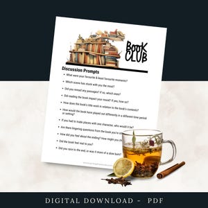Book Club Kit, INSTANT DOWNLOAD, Reading Group Resources, Printable ...