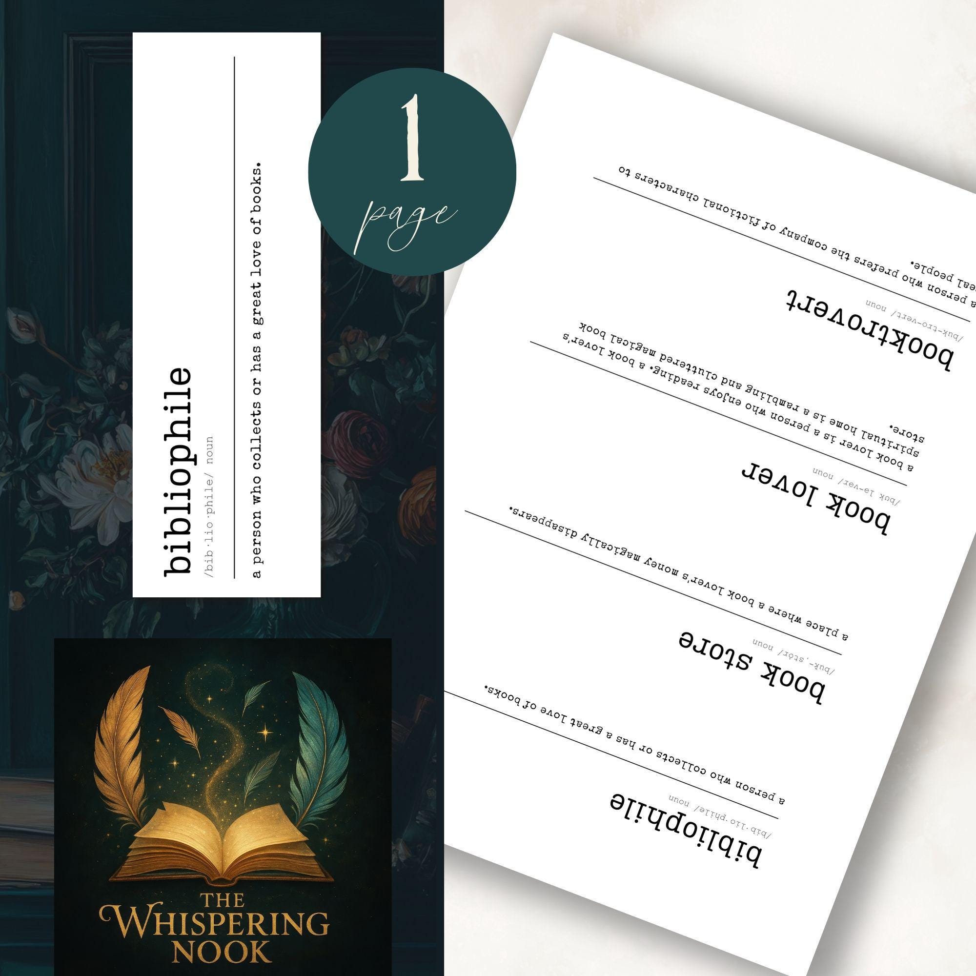 Printable Book Definition Bookmarks, INSTANT DOWNLOAD, Printable ...