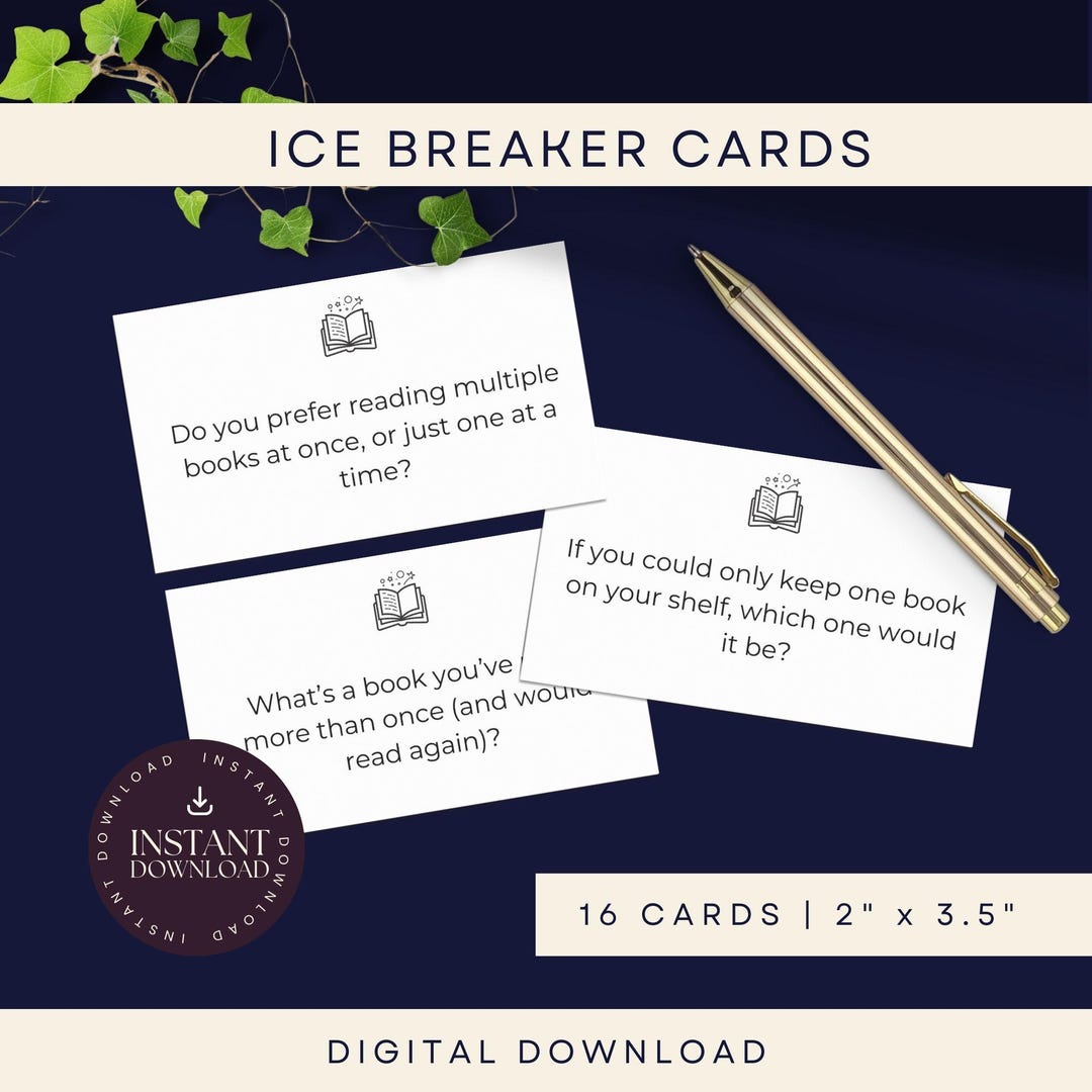 Book Club Ice Breaker, Reading Group Questions, Activity for Book Club ...