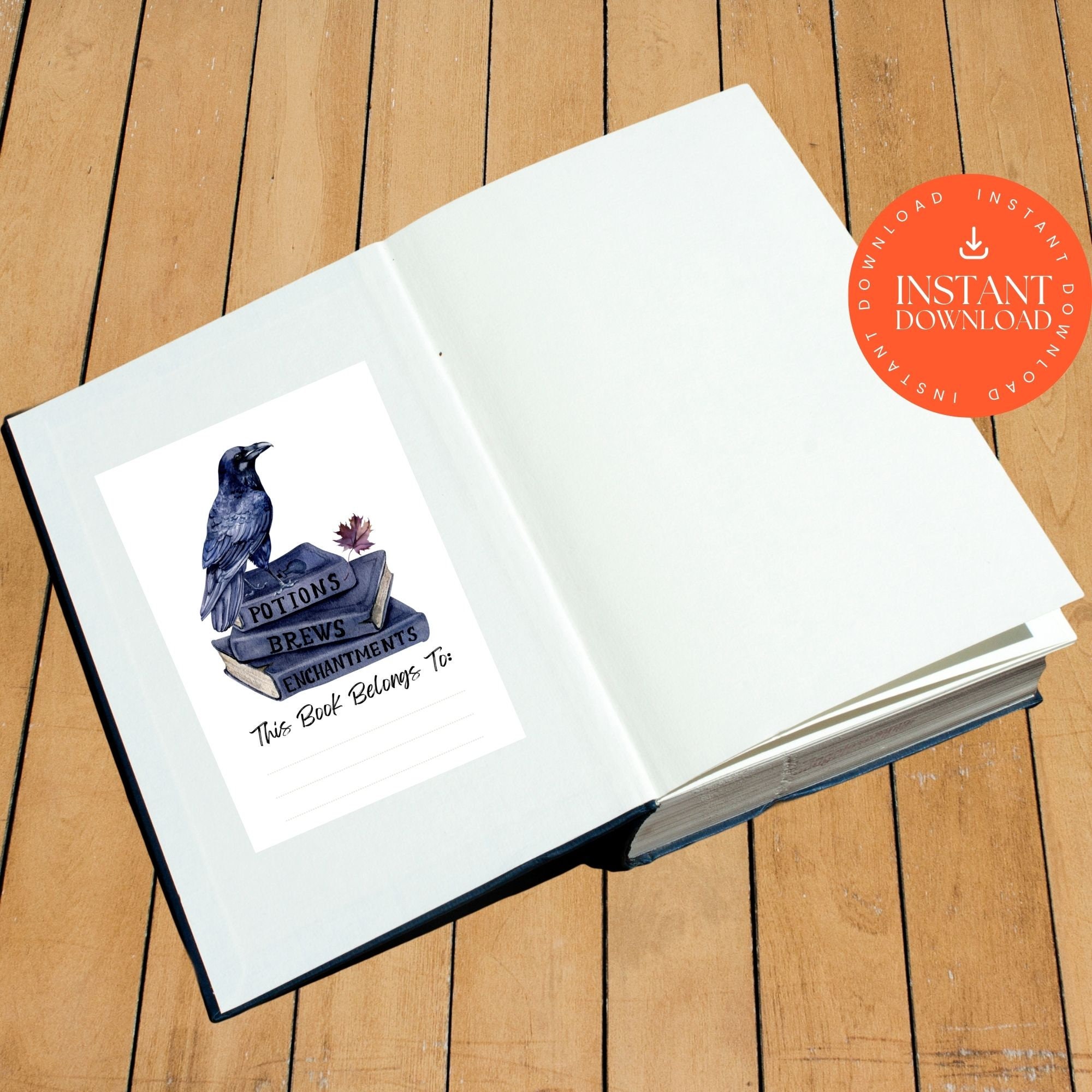 Raven Bookplates, INSTANT DOWNLOAD, Printable Bookplates, Bookplate ...