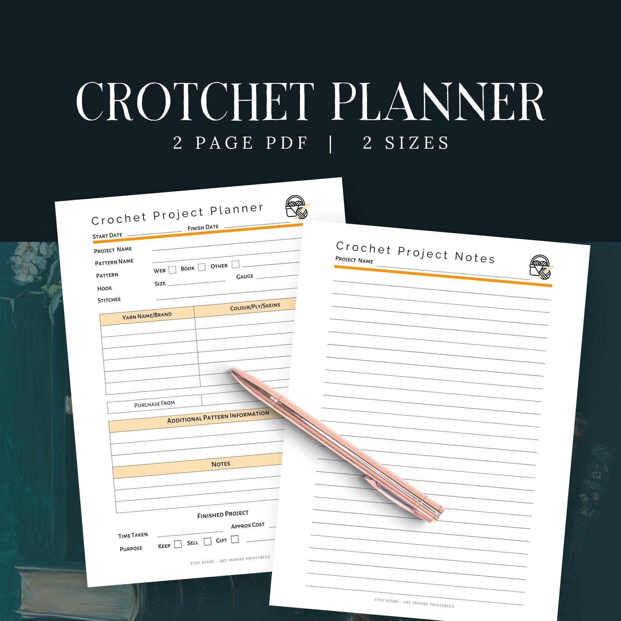Crochet Project Planner, Printable Crochet Planner, Crochet Printable ...