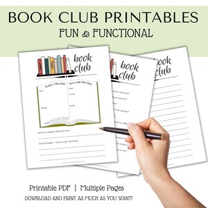 Book Club Planner Book Club Discussion Bundle Reading - Etsy