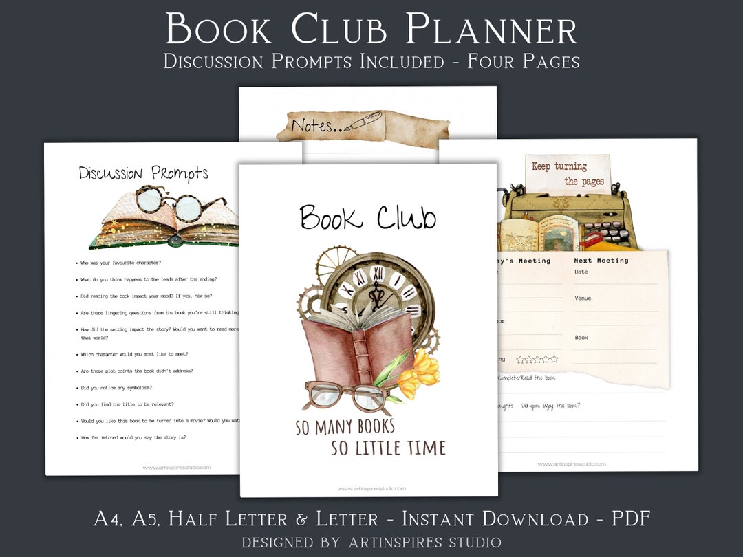 Keep Reading Book Club Planner Book Club Discussion Book - Etsy