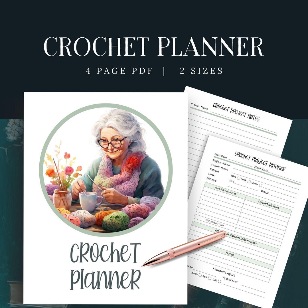 Granny Crochet Planner Kit, INSTANT DOWNLOAD, Crochet Journal PDF ...