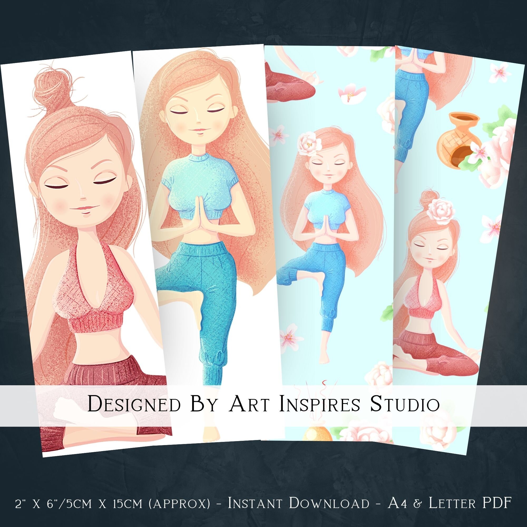 Printable Yoga Bookmarks, INSTANT DOWNLOAD, Printable Bookmark, Book ...