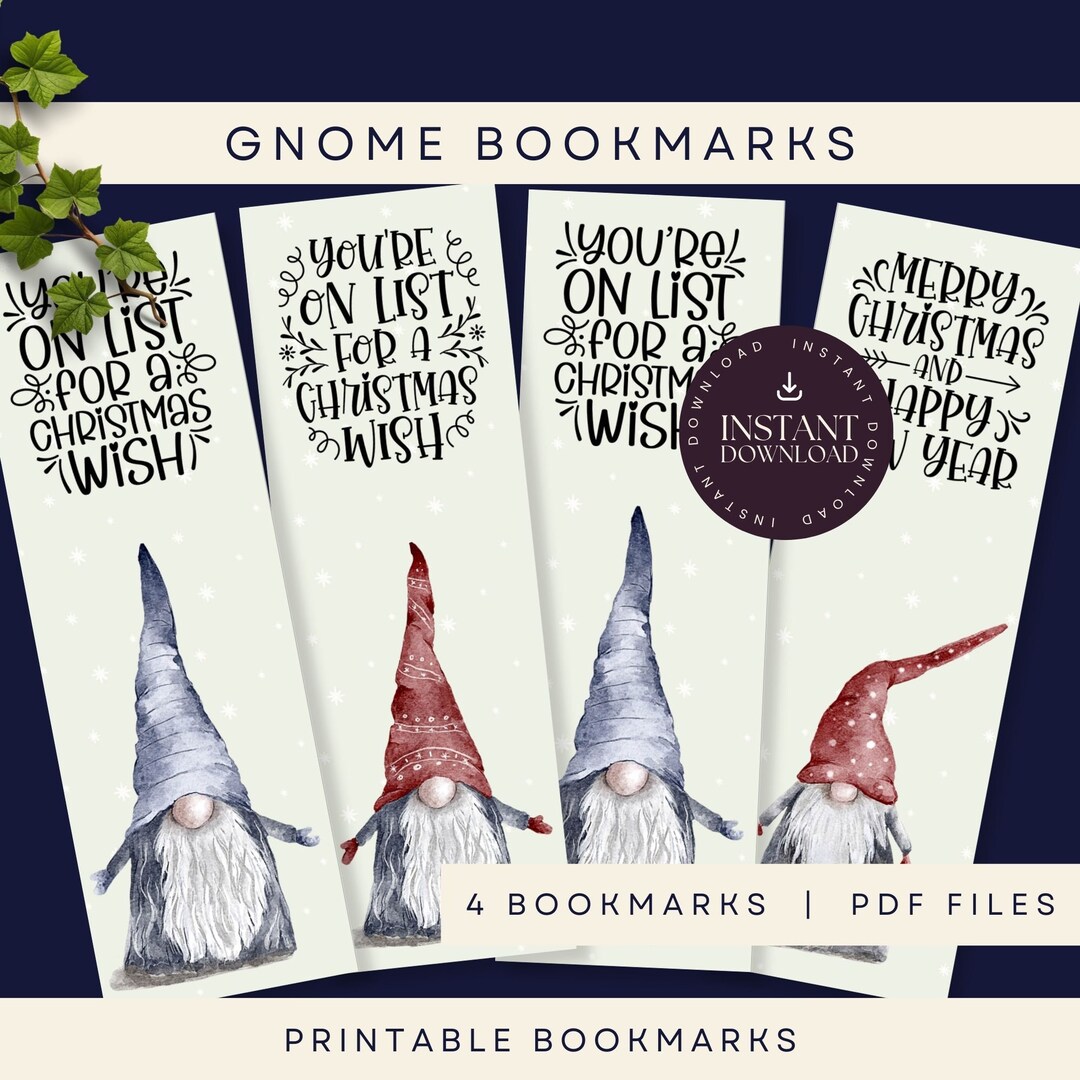 Christmas Printable Bookmarks, Christmas Book Gift, Christmas Wishes ...