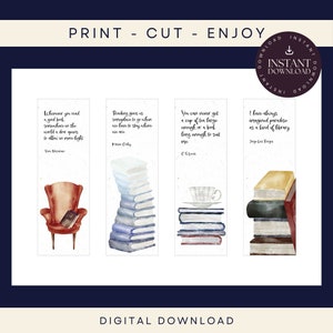 Quote Bookmark Printable, Reading Book Gift, Teacher Bookmarks, Book ...