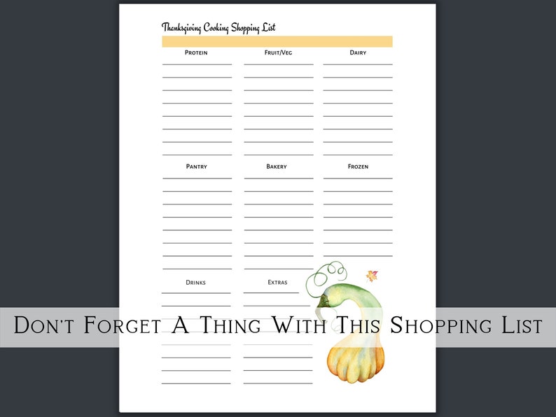 Thanksgiving Printable Recipe Kit, Thanksgiving Food Planner, Holiday ...