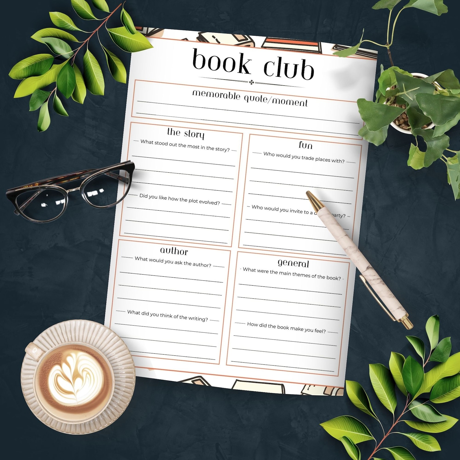 Book Club Printable Book Club Discussions DOWNLOAD - Etsy