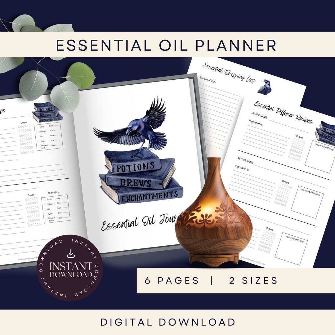 Essential Oils Printable, Printable Essential Oil Journal, Essential ...