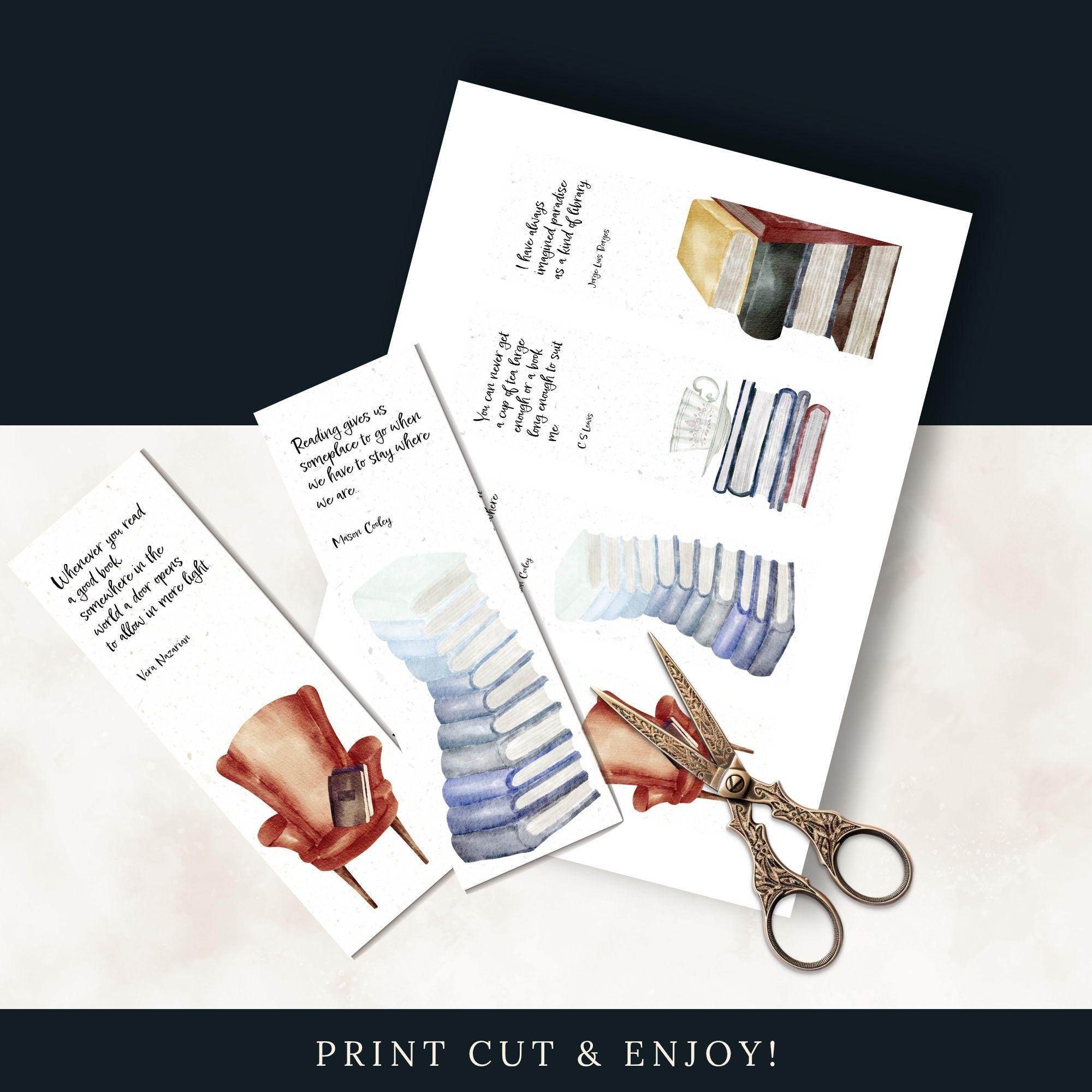 Quote Bookmark Printable, Reading Book Gift, Teacher Bookmarks, Book ...