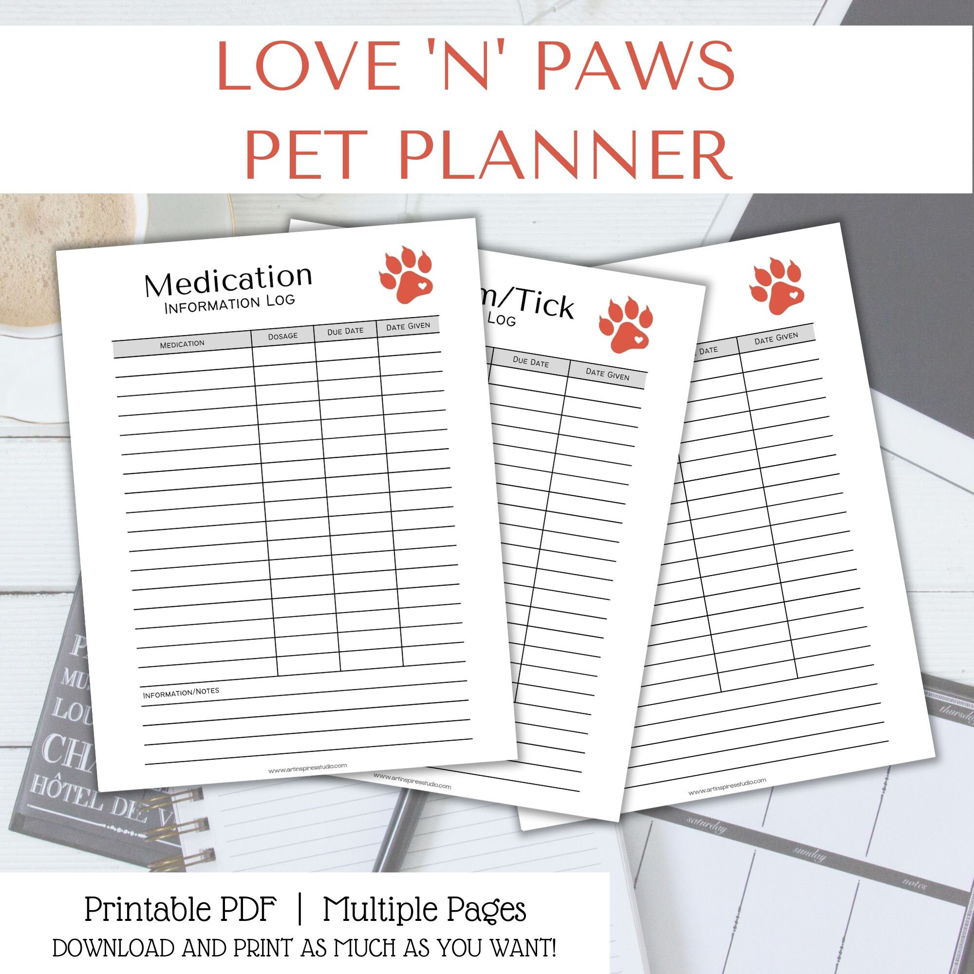 Pet Planner Printable Pet Organiser Pet Care Pet Sitter - Etsy Australia