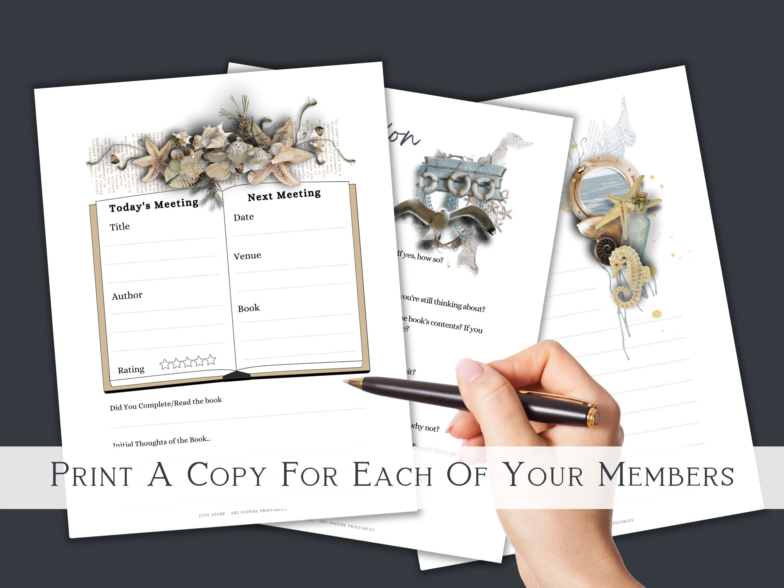 Summer Book Club Planner Book Club Discussion Bundle Reading - Etsy