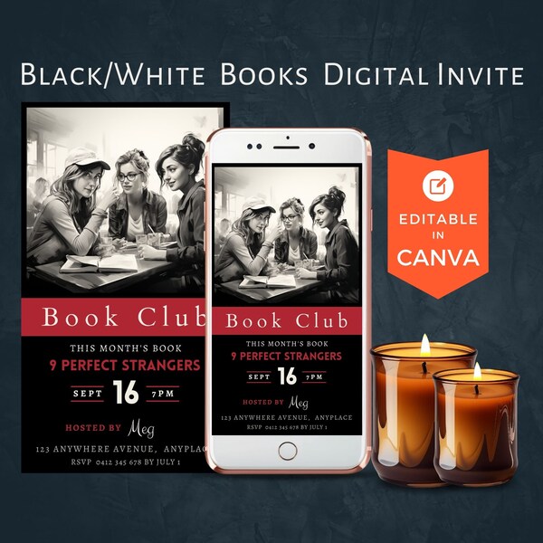 Book Club Meeting Invitation - Etsy