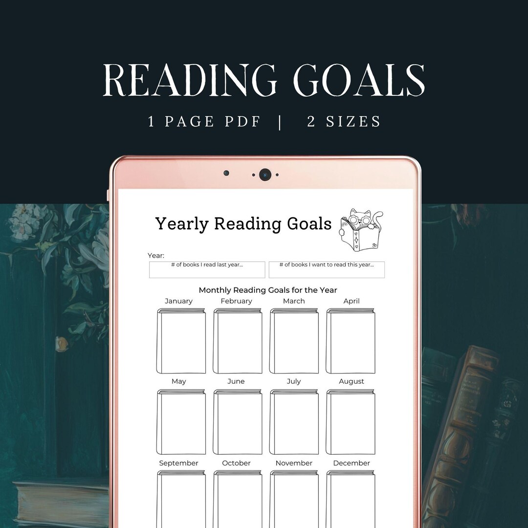 Yearly Reading Goal Printable, INSTANT DOWNLOAD, Book Club Kit, Readers ...