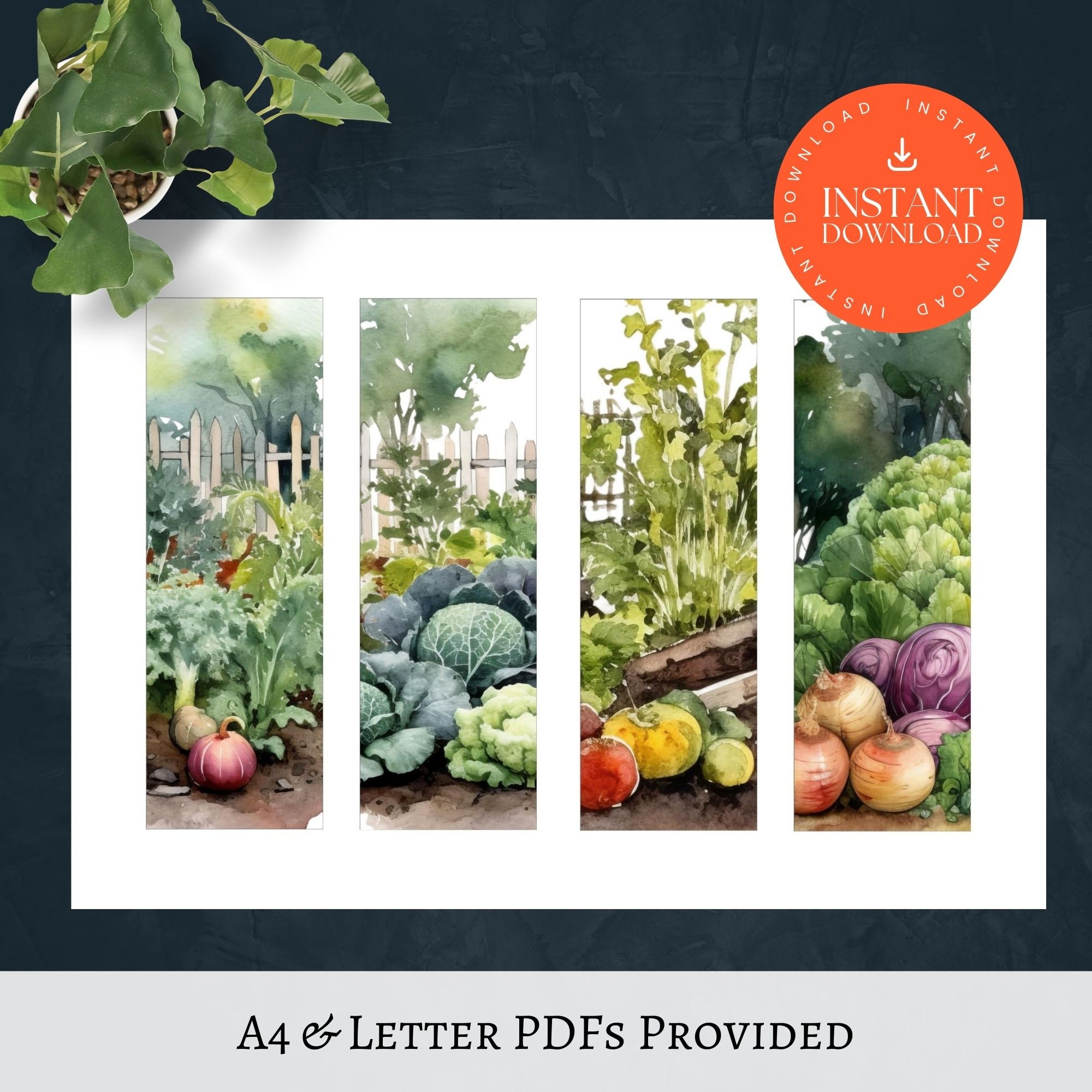 Garden Book Bookmarks INSTANT DOWNLOAD Vegetable Bookmarks - Etsy