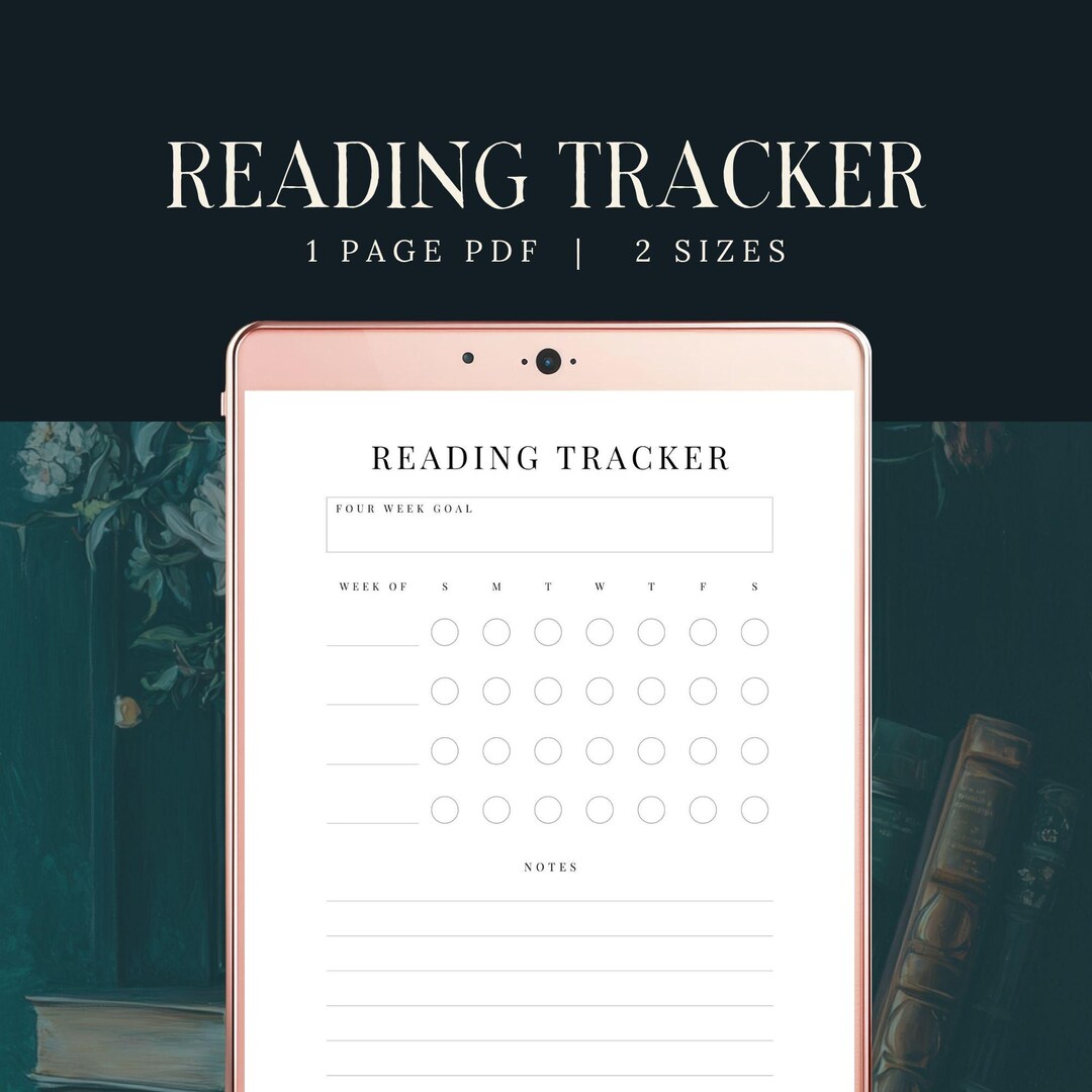 Reading Tracker Worksheet, Printable Reading Habit Tracker, Book Lover ...