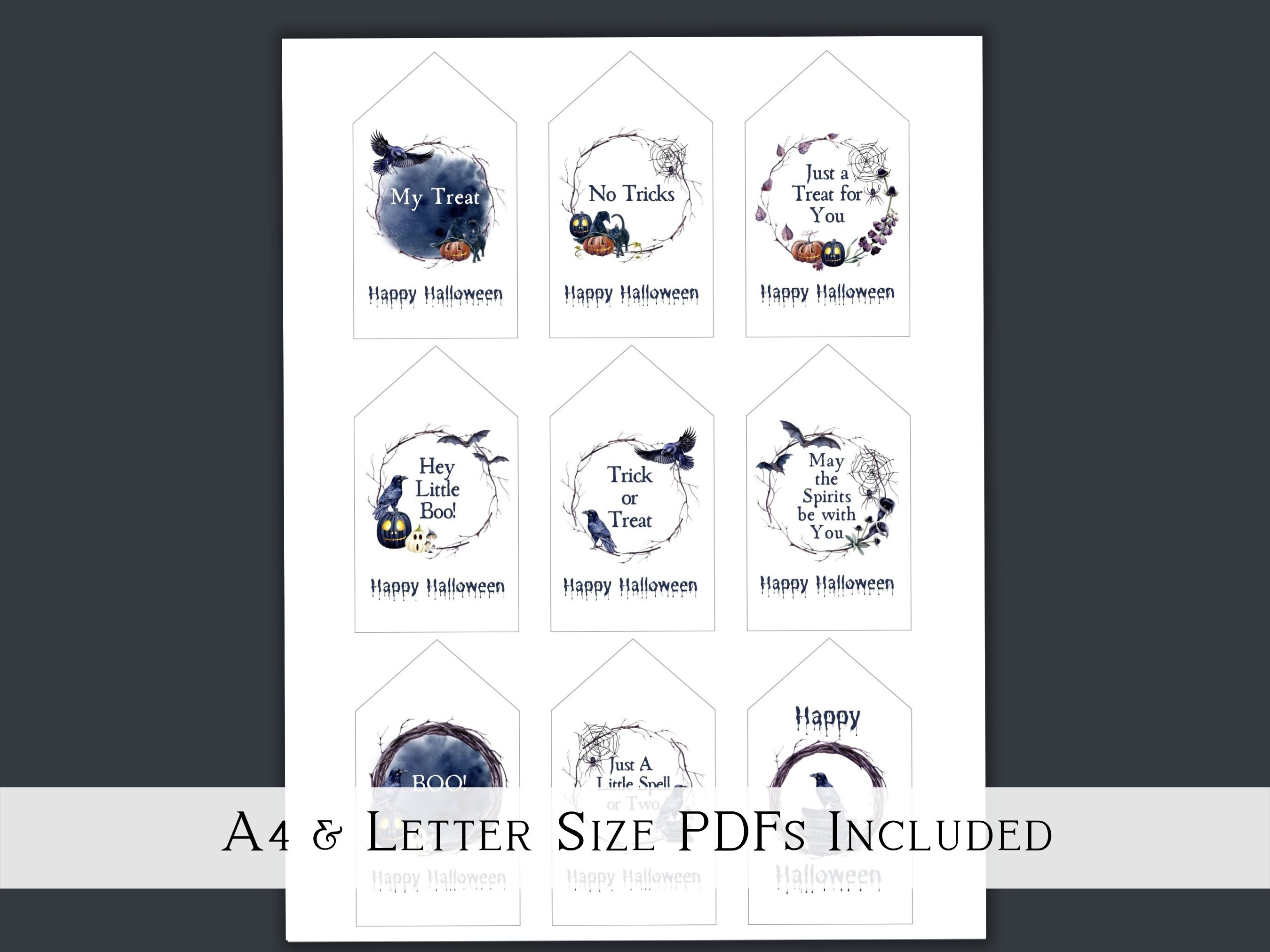 Halloween Printable Gift Tags Halloween Gift Tags Happy - Etsy