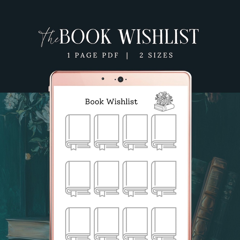Book Wish List Printable, INSTANT DOWNLOAD, Book Club Kit Journal ...