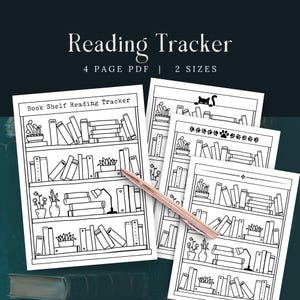 Bookshelf Reading Tracker, INSTANT DOWNLOAD, Bookshelf Reading Log ...